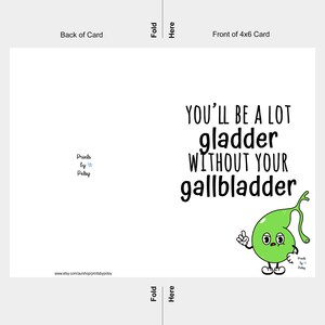 Printable Gallbladder Removal Card, Gallbladder Surgery Card, Funny ...
