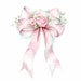 10 Pink Coquette Ribbon Bow Clipart, High Res Watercolor Jpgs, Wedding ...