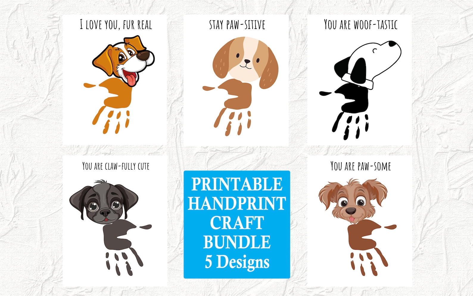 Printable Dog Handprint Craft, Animals Handprint Art Bundle, Day Care ...