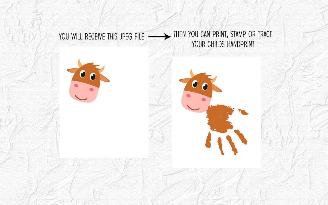 Printable Farm Animals Handprint Art Bundle, Daycare Keepsake ...