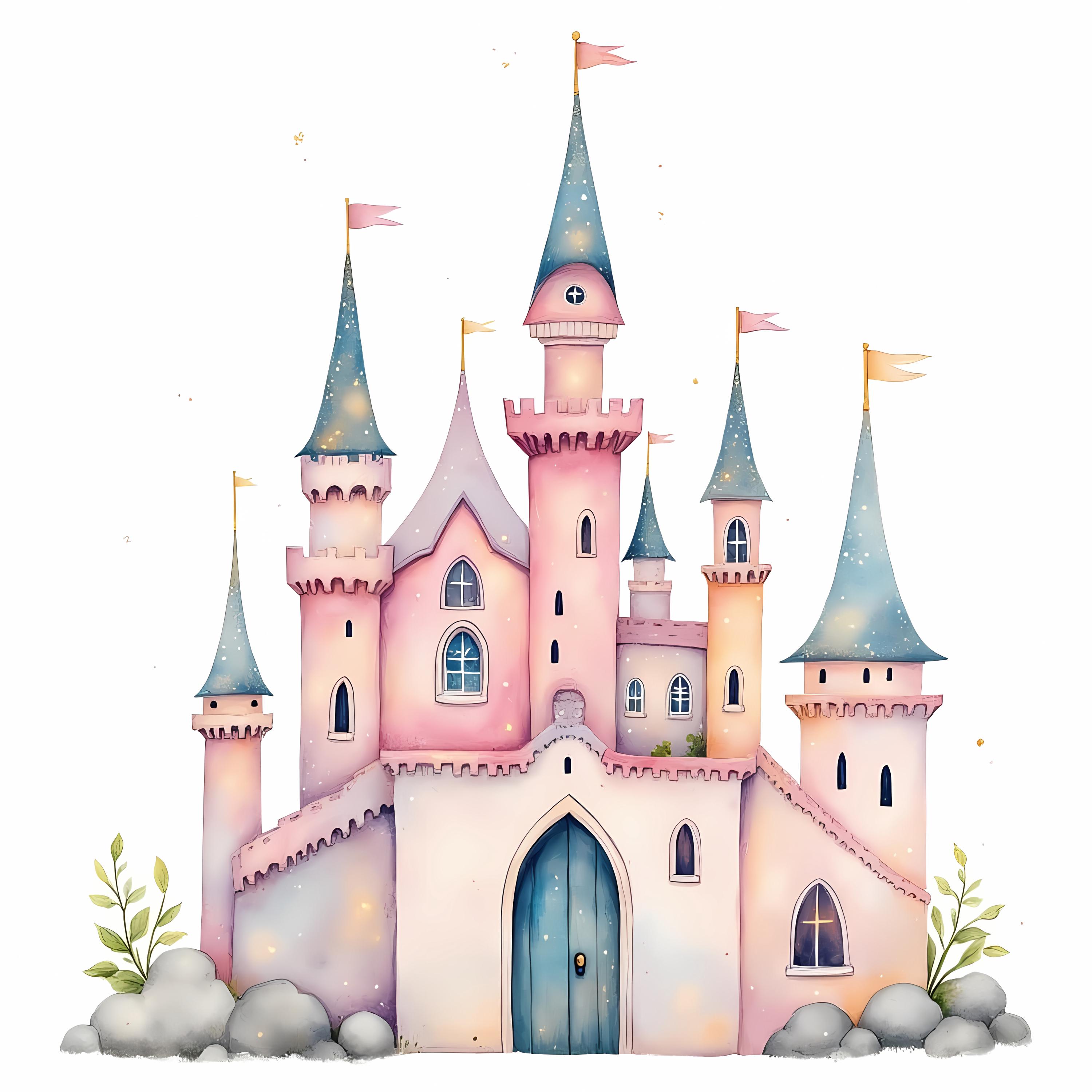 10 Princess Castle Clipart, Magical Fairytale Castle, Whimsical ...