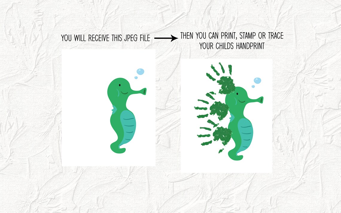 Sea Animals Handprint Art Bundle, Printable Summer Handprint, Daycare ...