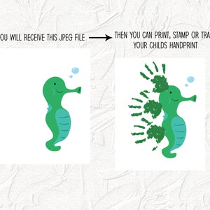 Sea Animals Handprint Art Bundle, Printable Summer Handprint, Daycare ...