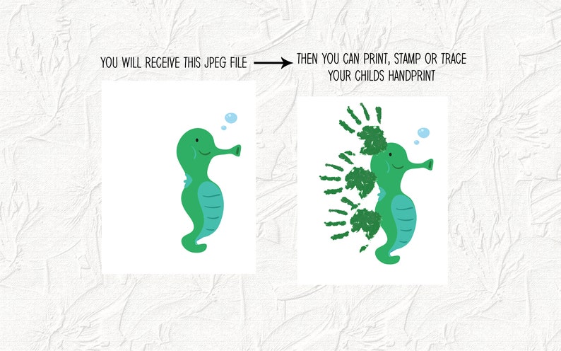 Sea Animals Handprint Art Bundle Printable Summer Handprint - Etsy