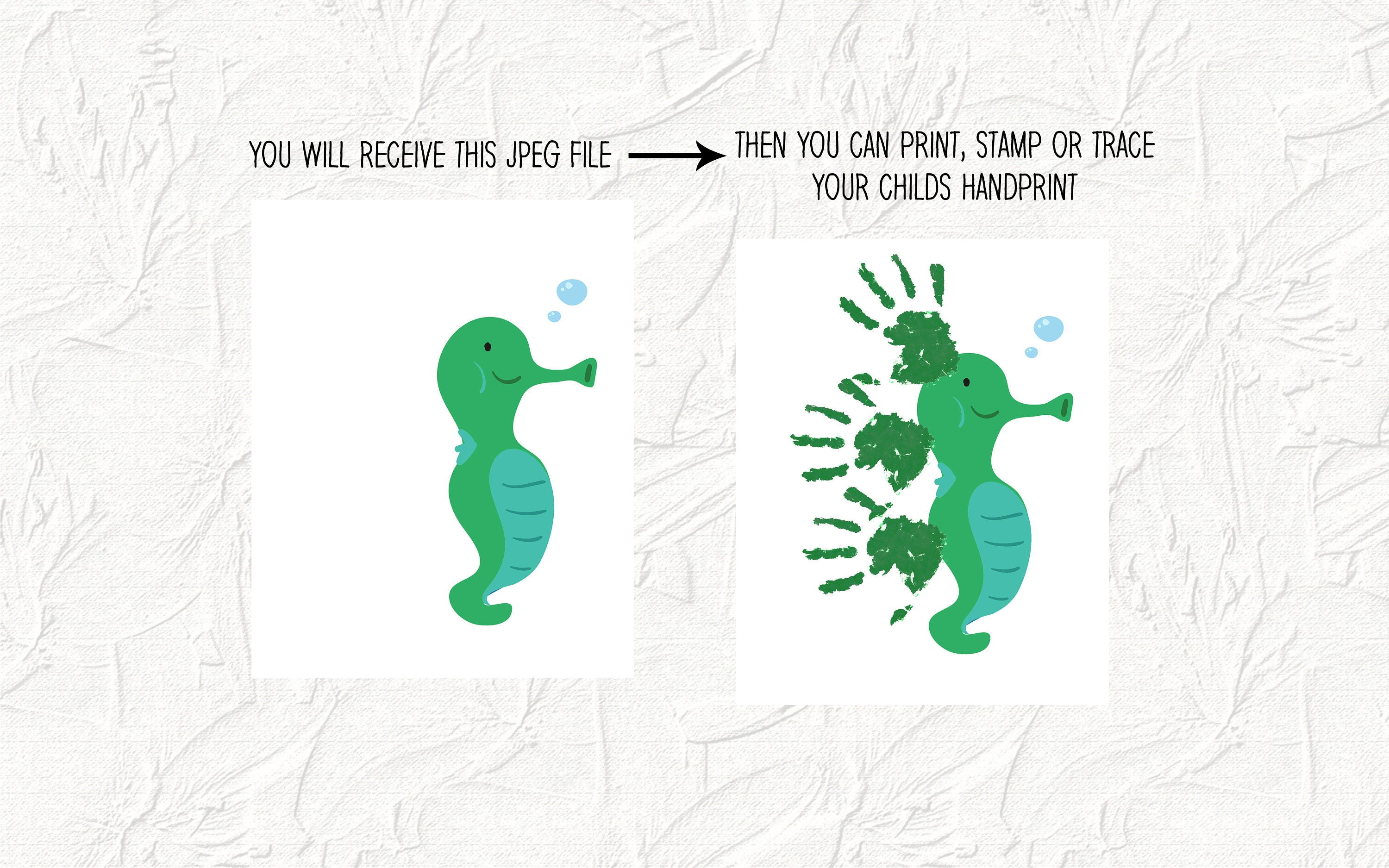 Sea Animals Handprint Art Bundle Printable Summer Handprint - Etsy