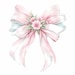 10 Pink Coquette Ribbon Bow Clipart, High Res Watercolor Jpgs, Wedding ...