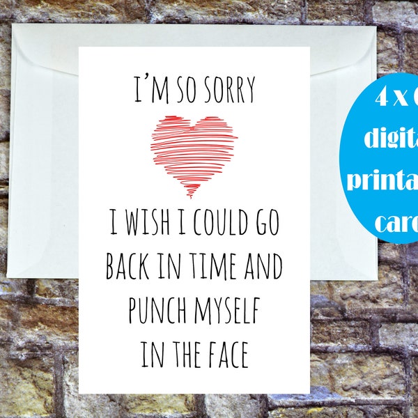 Funny Apology Card - Etsy