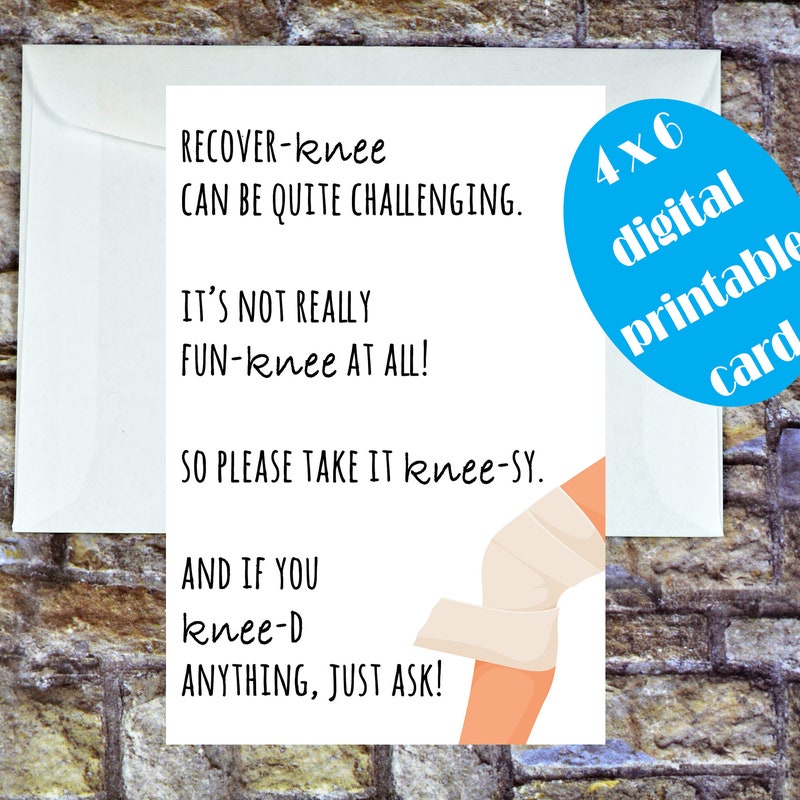 Knee Injury Cards - Etsy