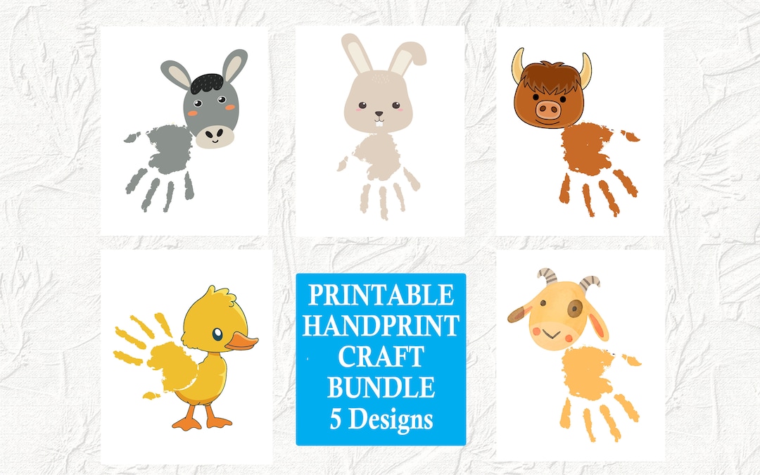 Farm Animals Handprint Art Bundle, Daycare Keepsake, Preschool Craft ...