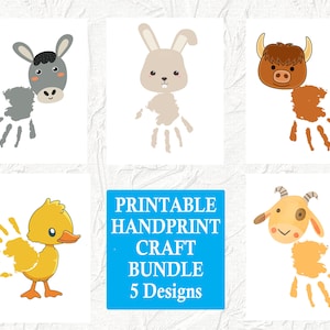 Farm Animals Handprint Art Bundle, Daycare Keepsake, Preschool Craft ...