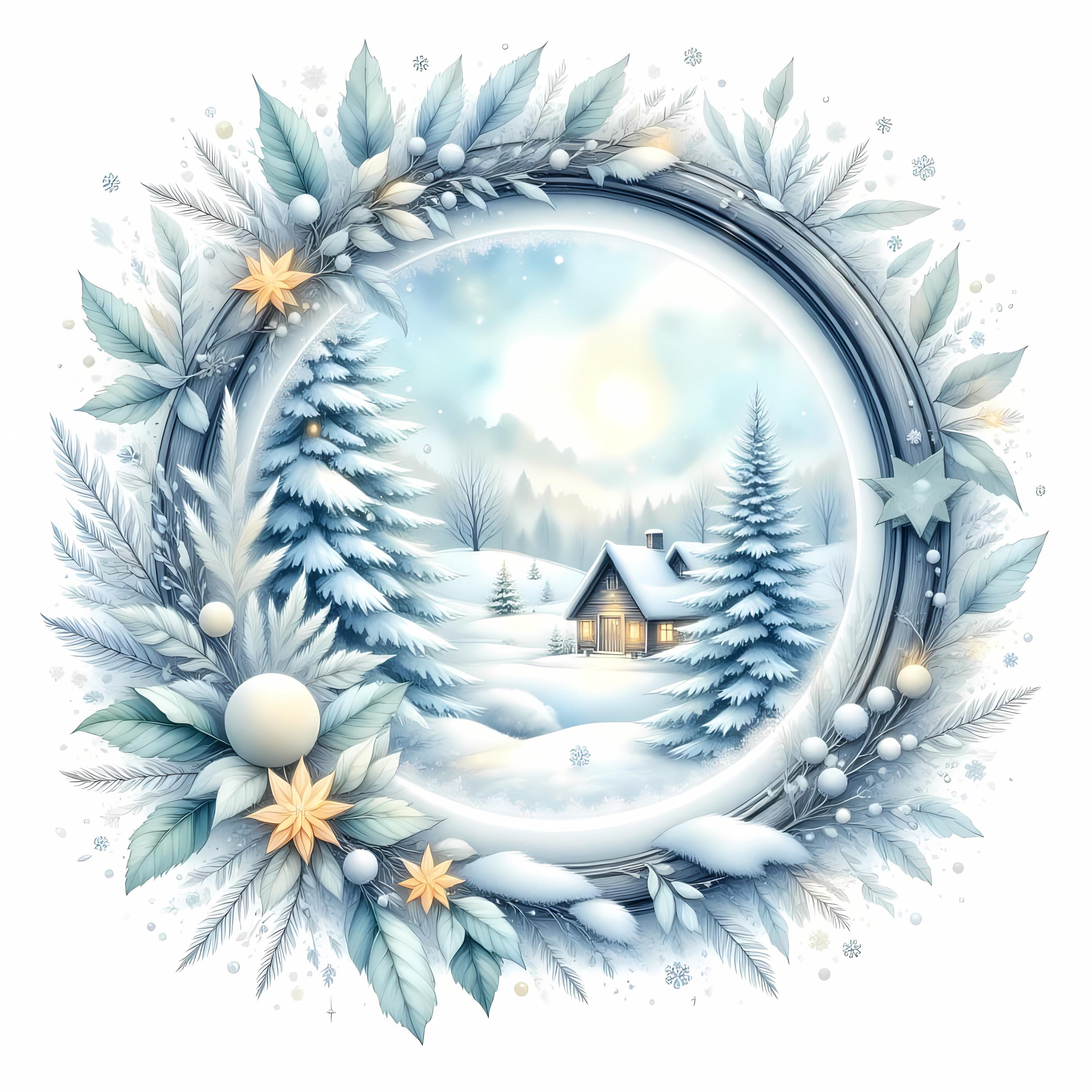 Winter Wonderland Clipart, 10 High Res Watercolor Jpgs, Junk Journaling ...