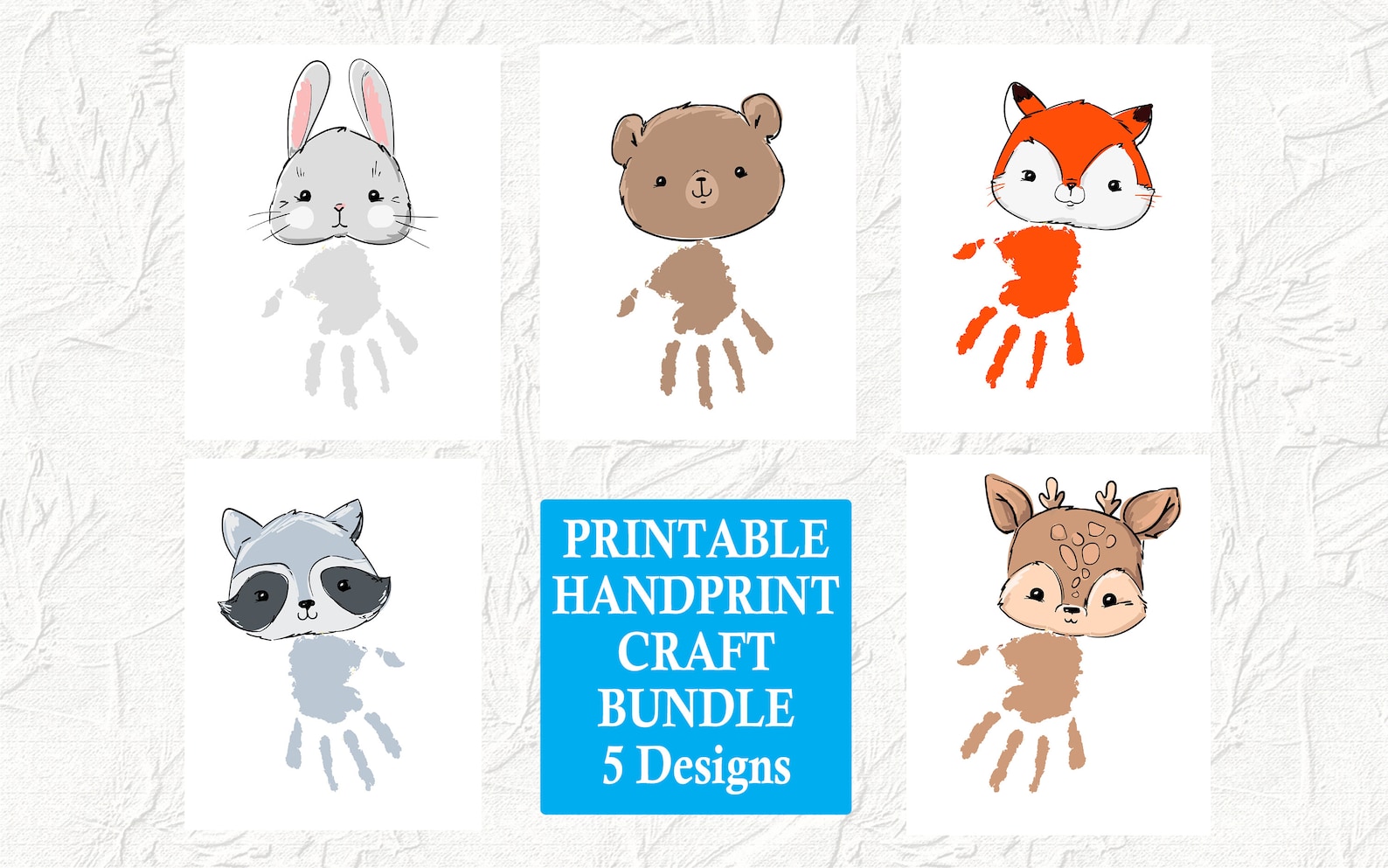 Printable Forest Animals Handprint Art Bundle, Day Care Keepsake ...
