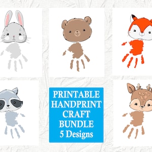 Printable Forest Animals Handprint Art Bundle, Day Care Keepsake ...