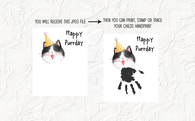 Printable Birthday Handprint Art for Dad, Mum, Grandpa, Grandma, Cat ...