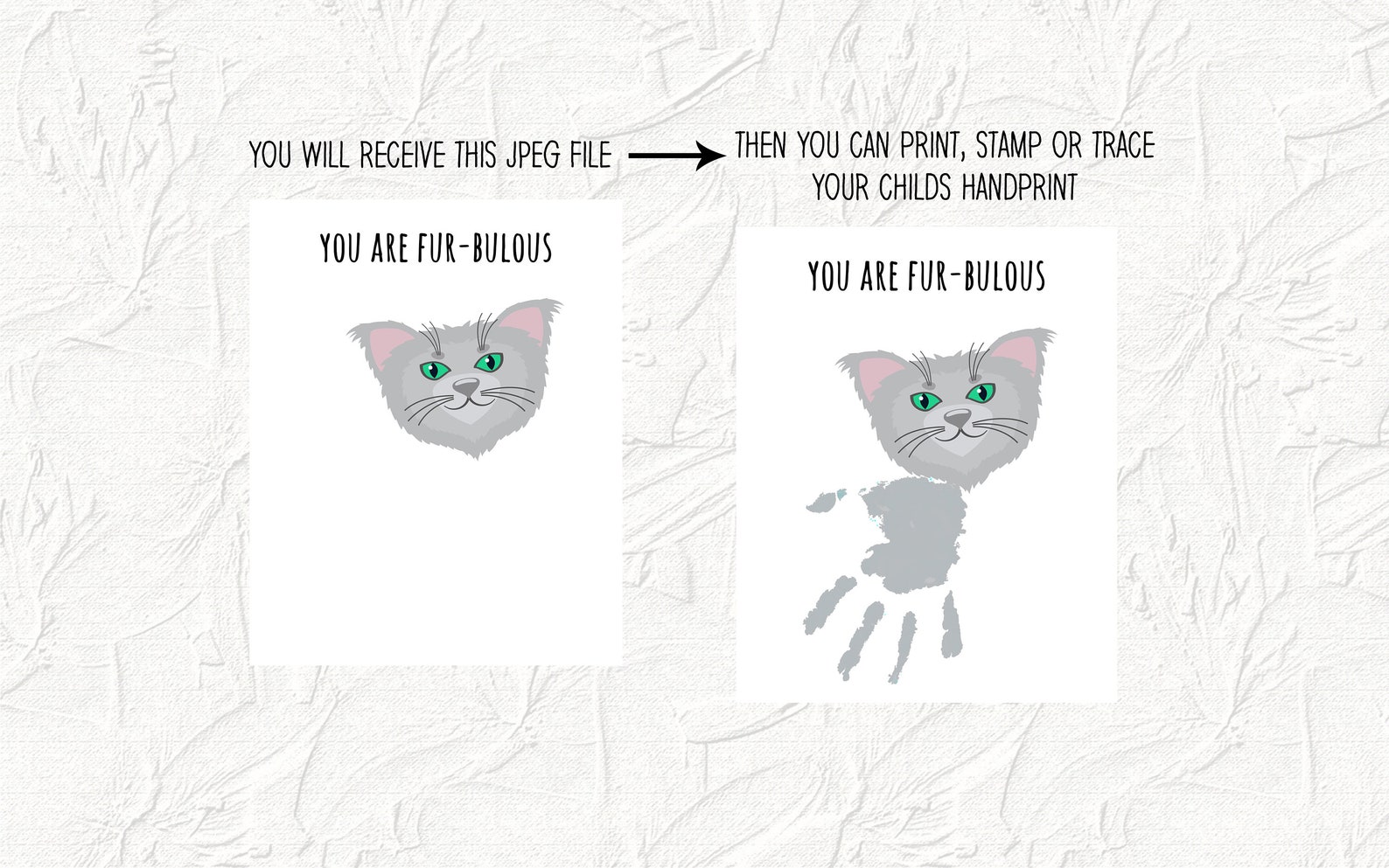 Printable Cat Handprint Craft Animals Handprint Art Bundle | Etsy