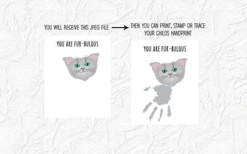 Printable Cat Handprint Craft Animals Handprint Art Bundle | Etsy