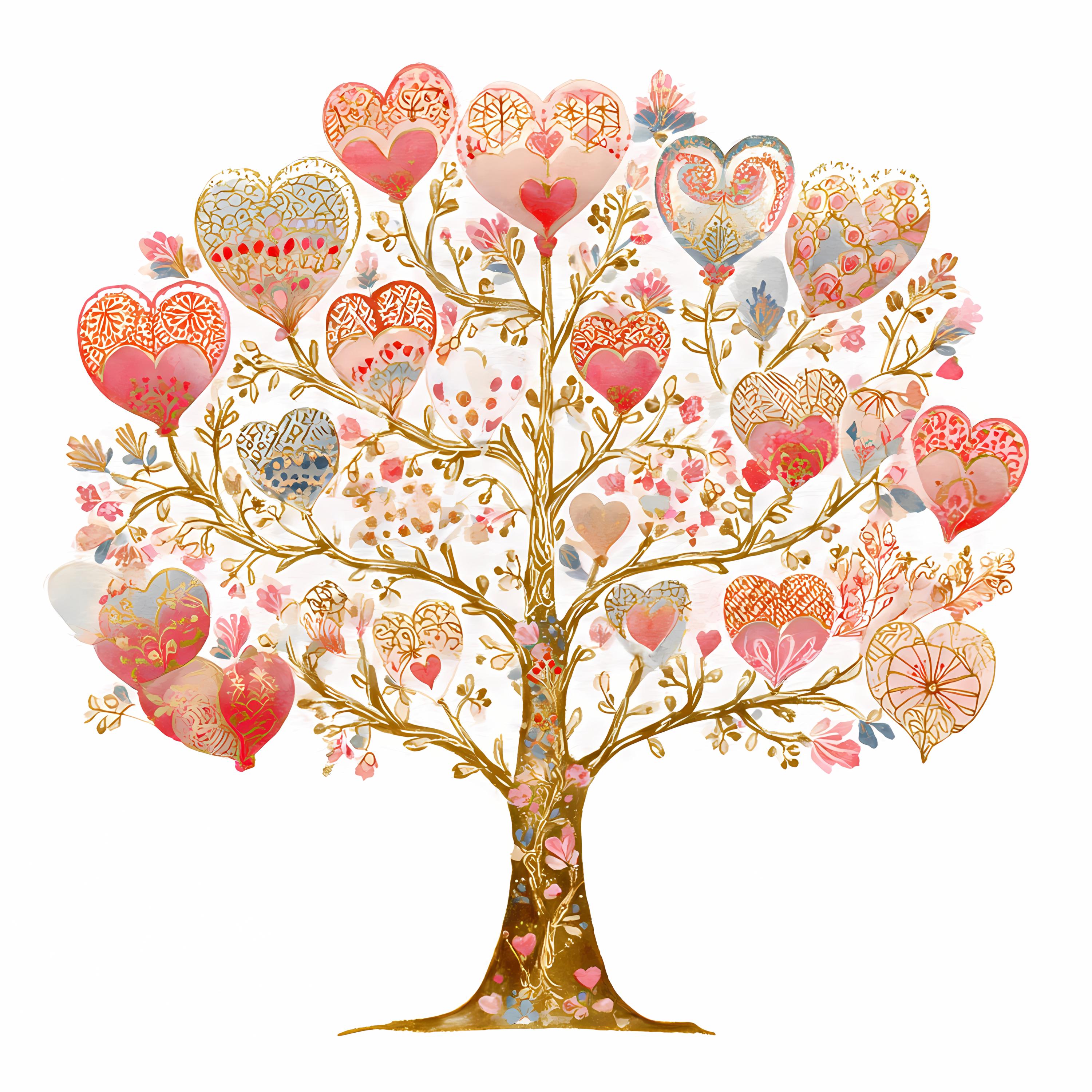 Valentines Day Heart Tree Clipart, 10 High Res Love Jpgs, Card Making ...