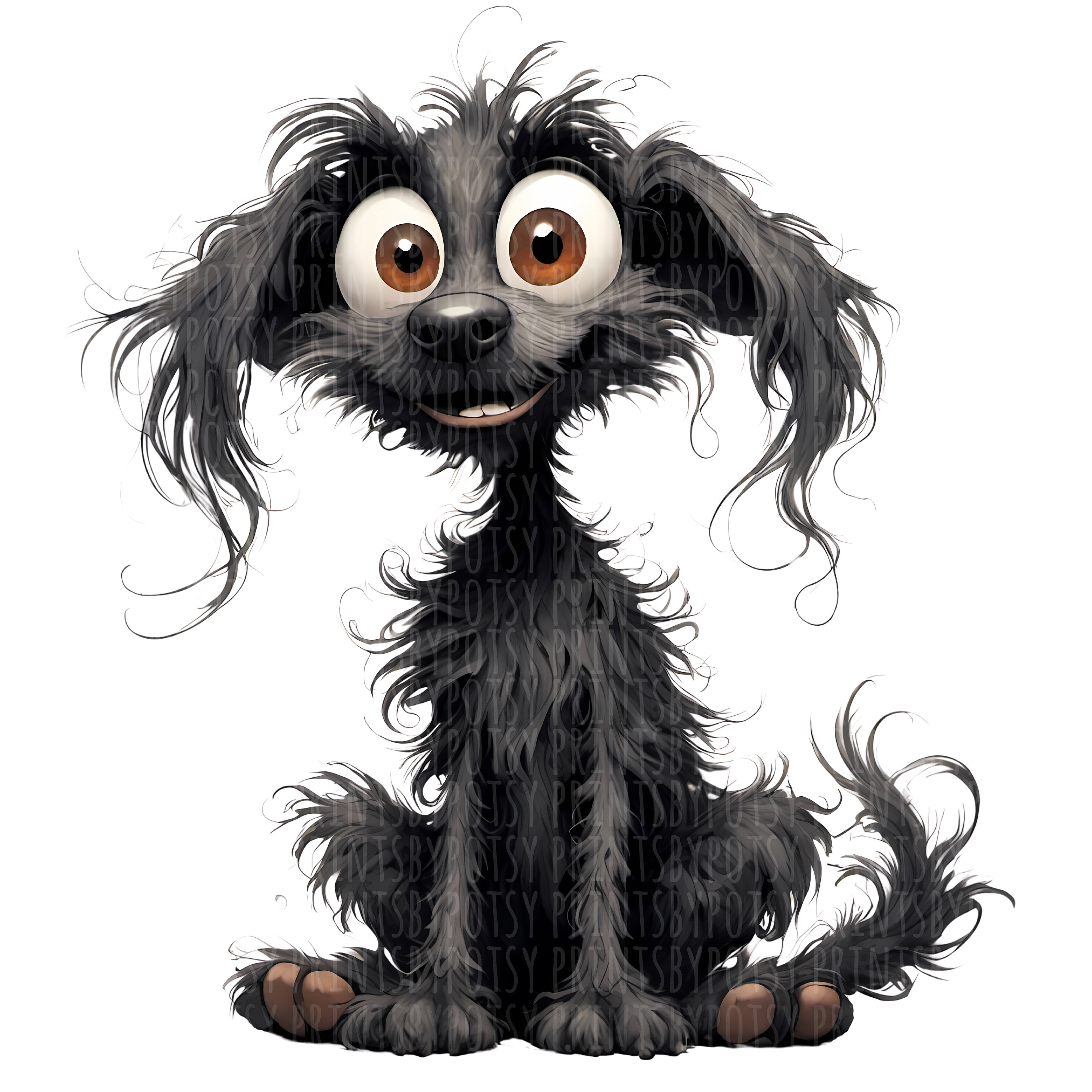 Watercolour Scruffy Dog Clipart, Crazy Dog Clipart, Funny Dog Clipart ...