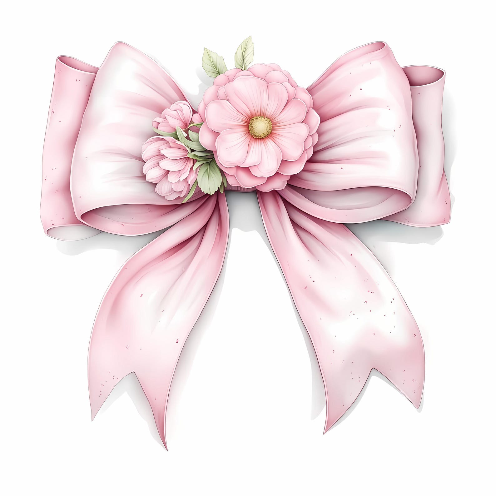 10 Pink Coquette Ribbon Bow Clipart, High Res Watercolor Jpgs, Wedding ...