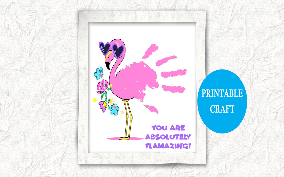 Printable Flamingo Handprint Art Handprint Craft for Mothers - Etsy UK