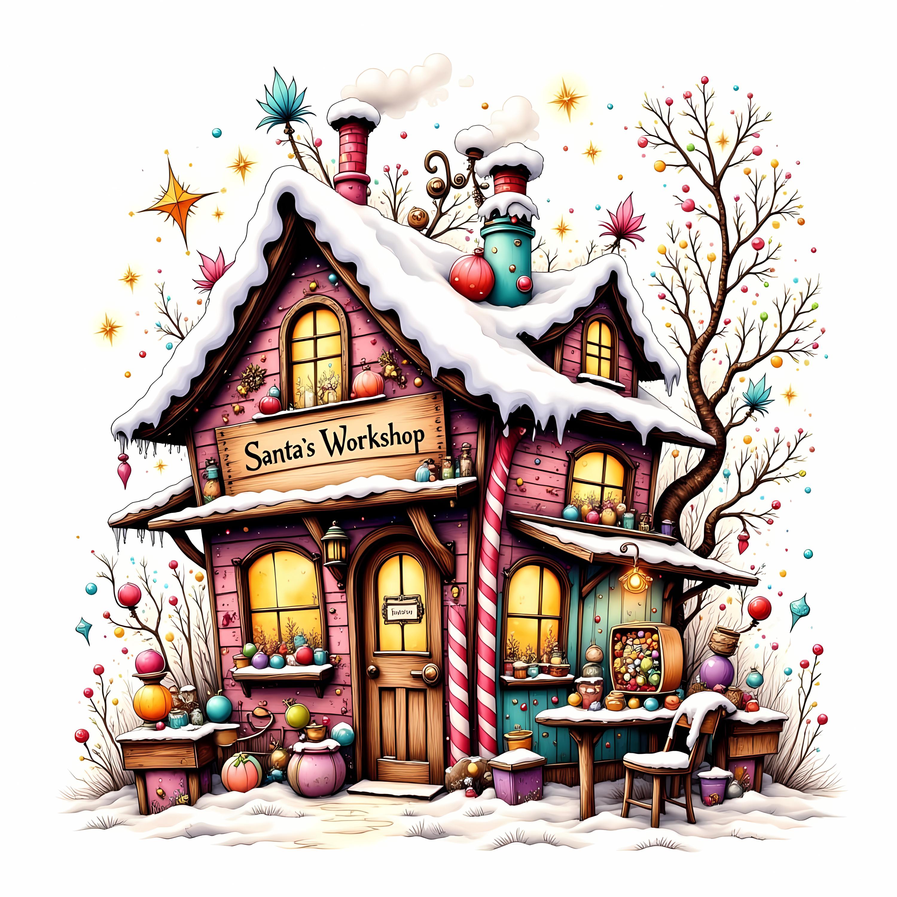 10 Santa's Workshop Clip Art, High Res Whimsical Jpgs, Junk Journal ...