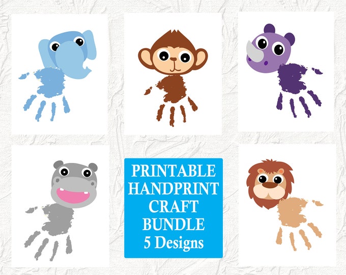 Printable Farm Animals Handprint Art Bundle, Daycare Keepsake ...