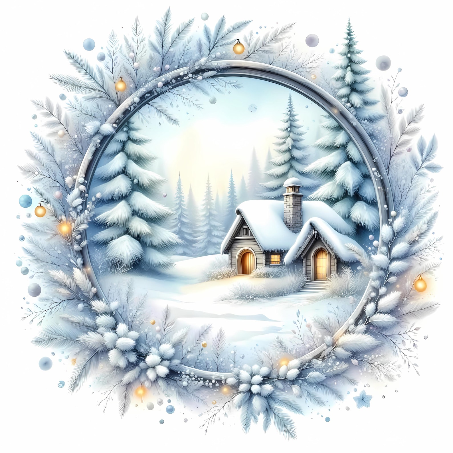 Winter Wonderland Clipart, 10 High Res Watercolor Jpgs, Junk Journaling ...