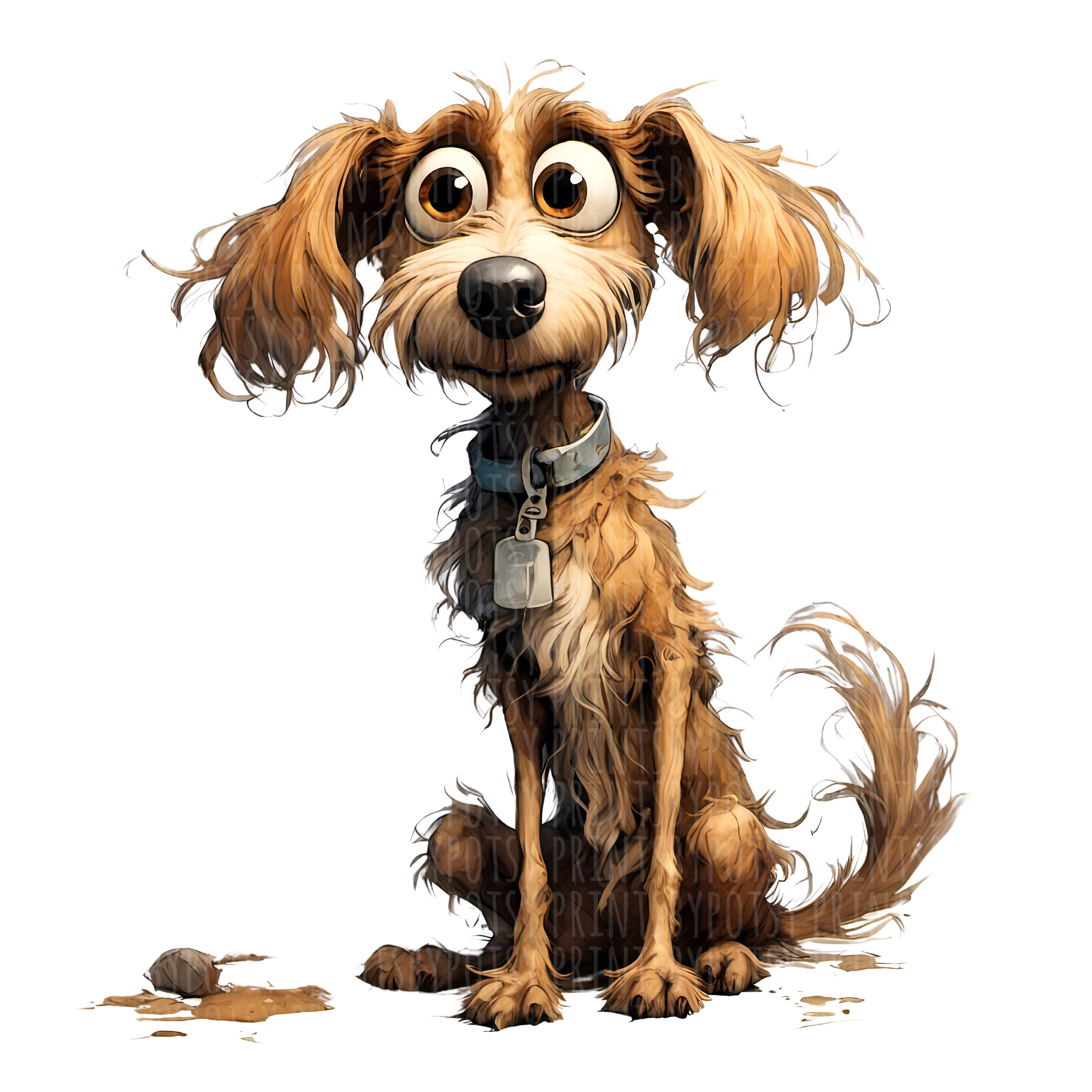 Watercolour Scruffy Dog Clipart, Crazy Dog Clipart, Funny Dog Clipart ...