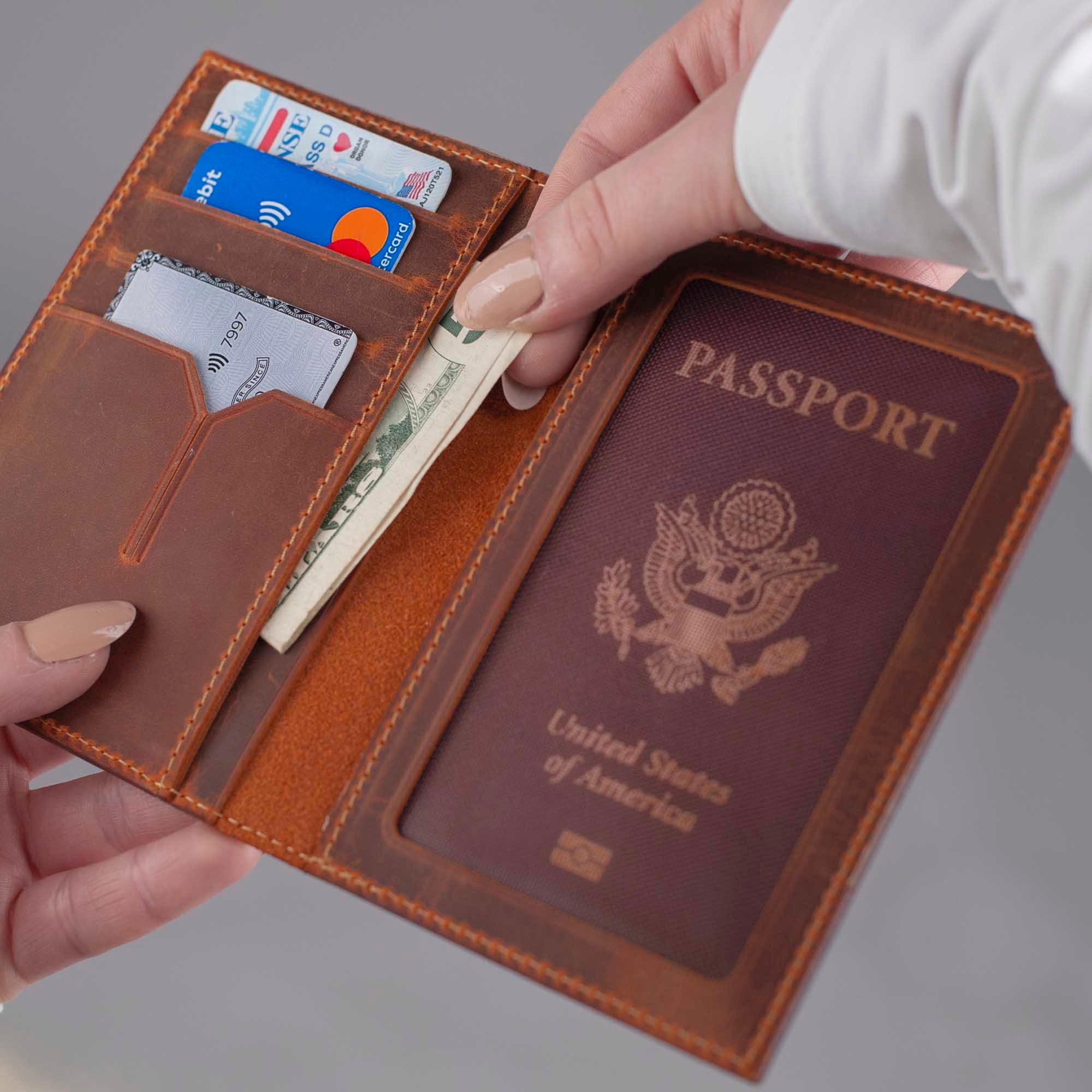 Personalized Passport Holder Leather Passport Cover Passport Case Passport Wallet