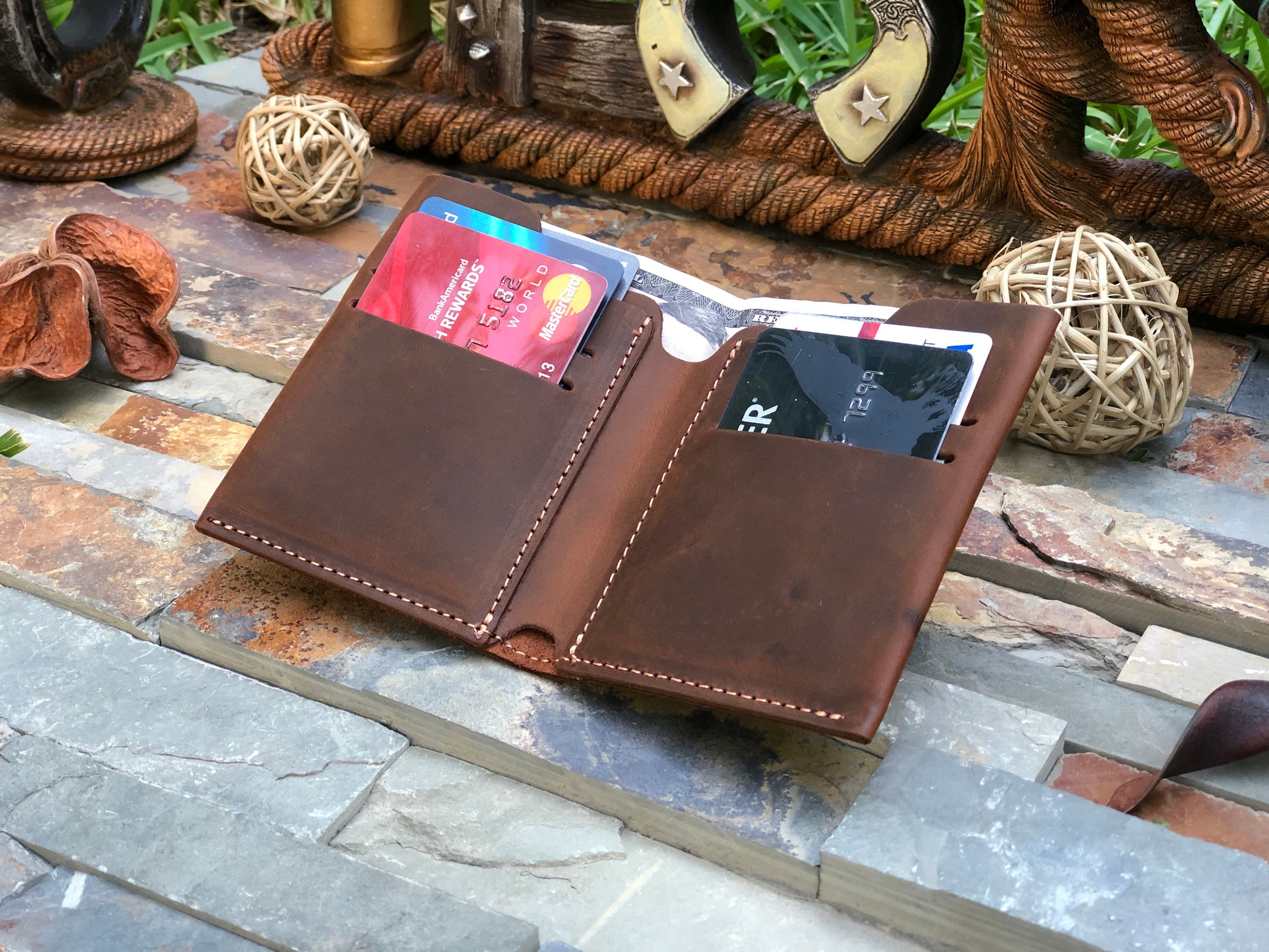 MENS WALLET PERSONALIZED Men Wallet Distressed Leather Wallet Wallet 
