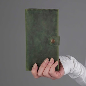 Green Leather Wallet Women, Leather Women's Wallet, Card Wallet, Custom ...