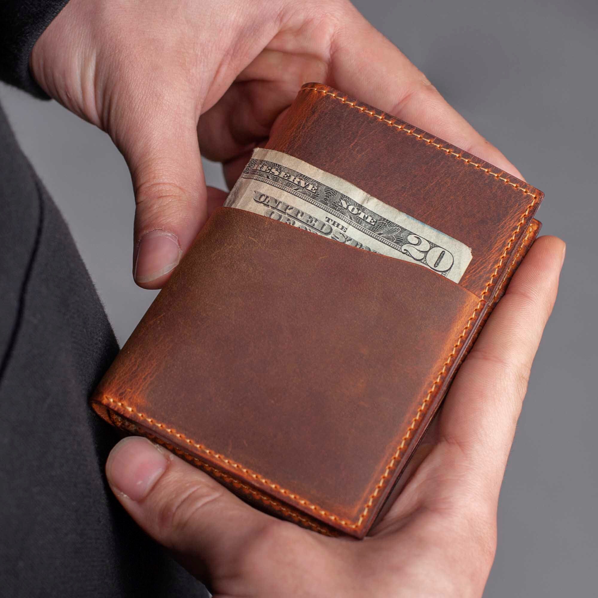 SMALL WALLET Mens Wallet Personalized Wallet Personalized Slim Front