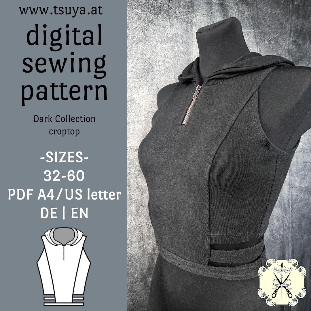 PDF | Sizes 32-60 Cyberpunk Techwear Croptop Sewing Pattern - Etsy
