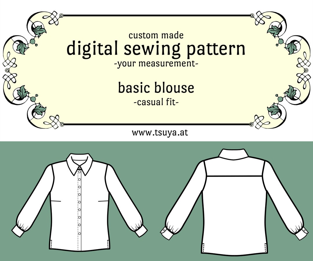 PDF | Basic Blouse Sewing Pattern | Custom Made to Your Measurements - Etsy