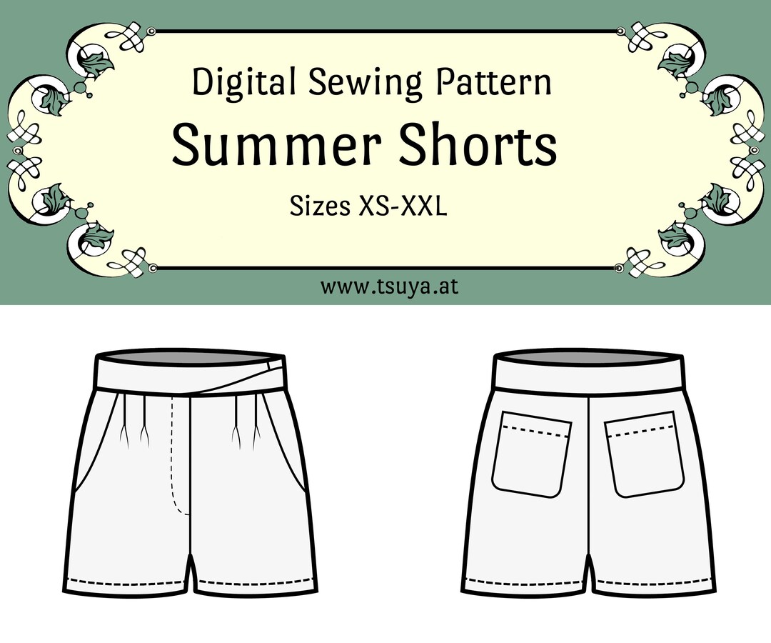Highwaist Summer Shorts | Sewing Pattern | Size XS - XXL | PDF - Etsy