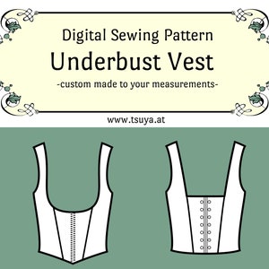 Sewing Pattern | Underbust Corset / Underbust Vest / Underbust Bodice ...