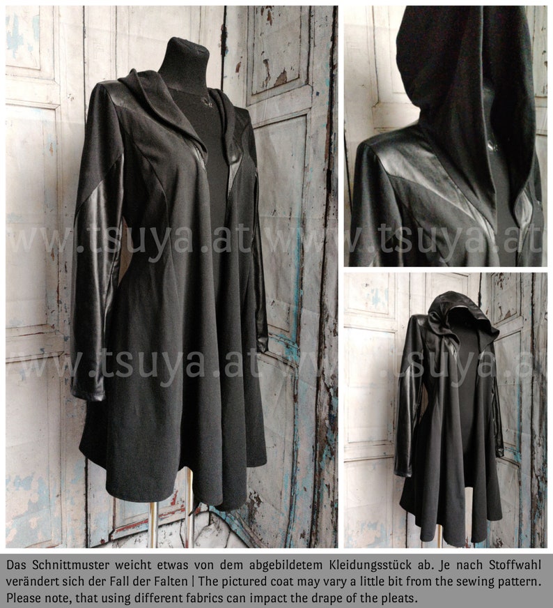 PDF | Goth Hooded Coat Sewing Pattern | Custom Made to Your ...
