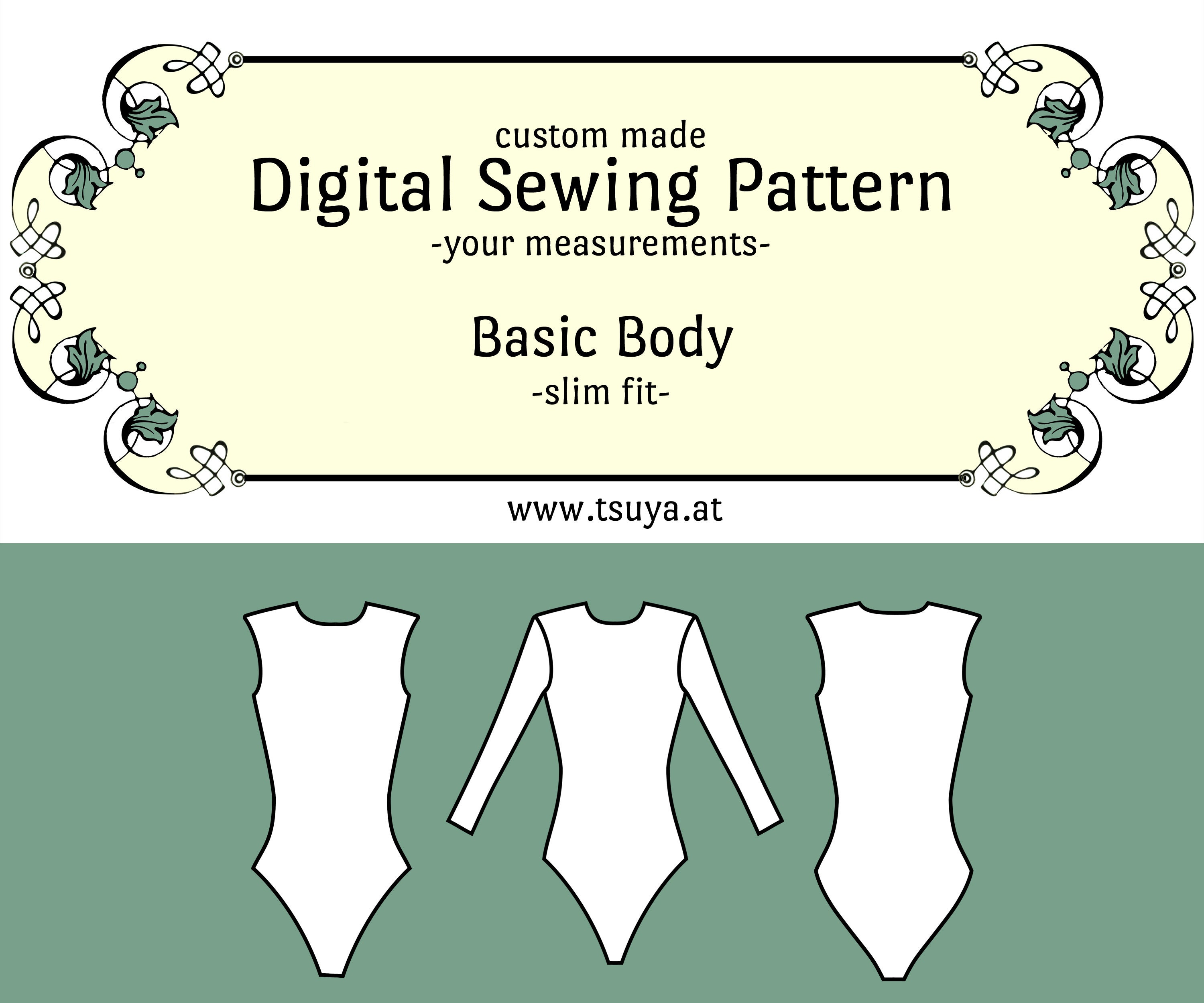 PDF Basic Body Schnittmuster Maßanfertigung / eigene Maße - Etsy.de