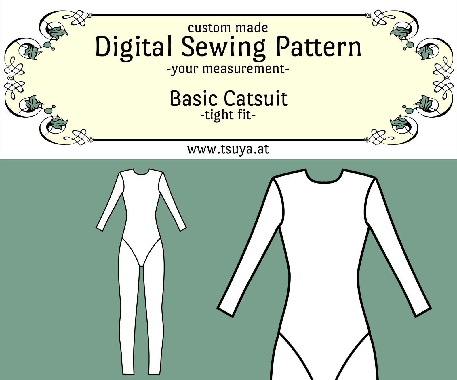 PDF | Basic Catsuit Sewing Pattern | Custom Made to Your Measurements ...