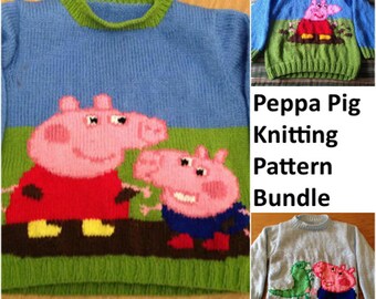 Peppa and George Pig Sweater Jumper Pullover Pattern PDF | Etsy