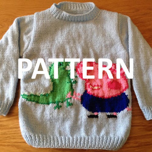 Peppa and George Pig Sweater Jumper Pullover Pattern PDF - Etsy
