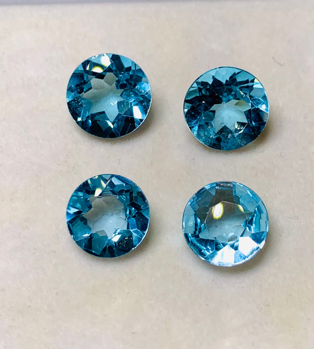 Sky Blue Topaz Round Shape Brilliant Cut Gemstone, 4 Pieces Natural ...
