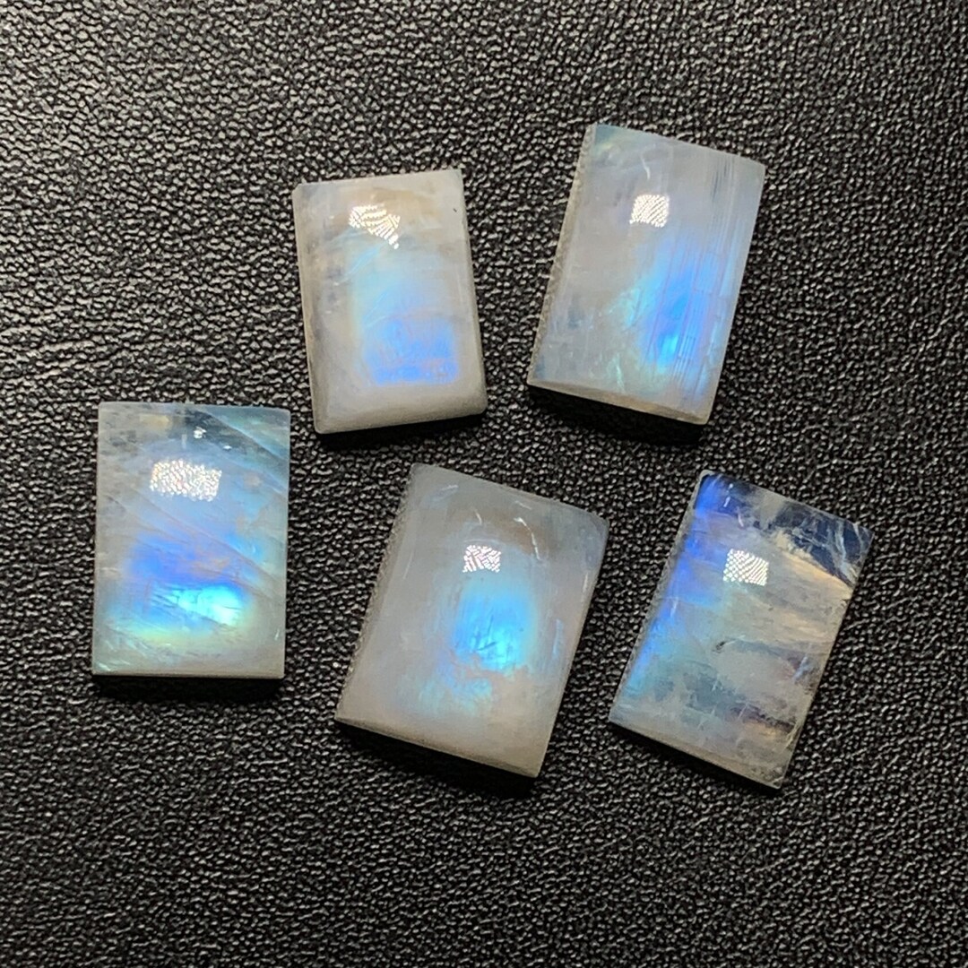 Dainty 3A Quality Rainbow Moonstone Cabs, Amazing Blue Fire Flashy ...