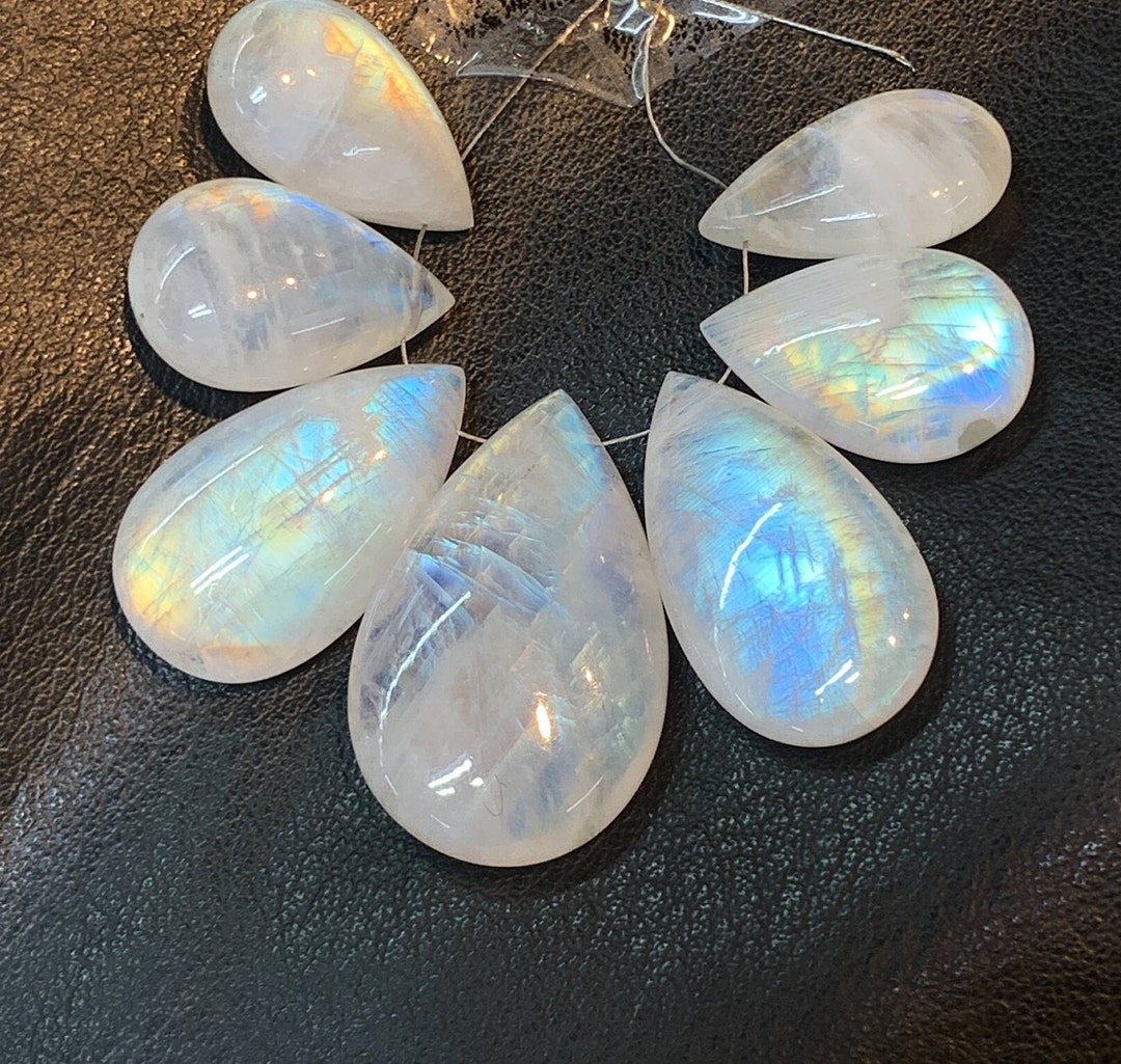 Rare Multi Fire Smooth Rainbow Moonstone Briolette Strands, High Grade ...