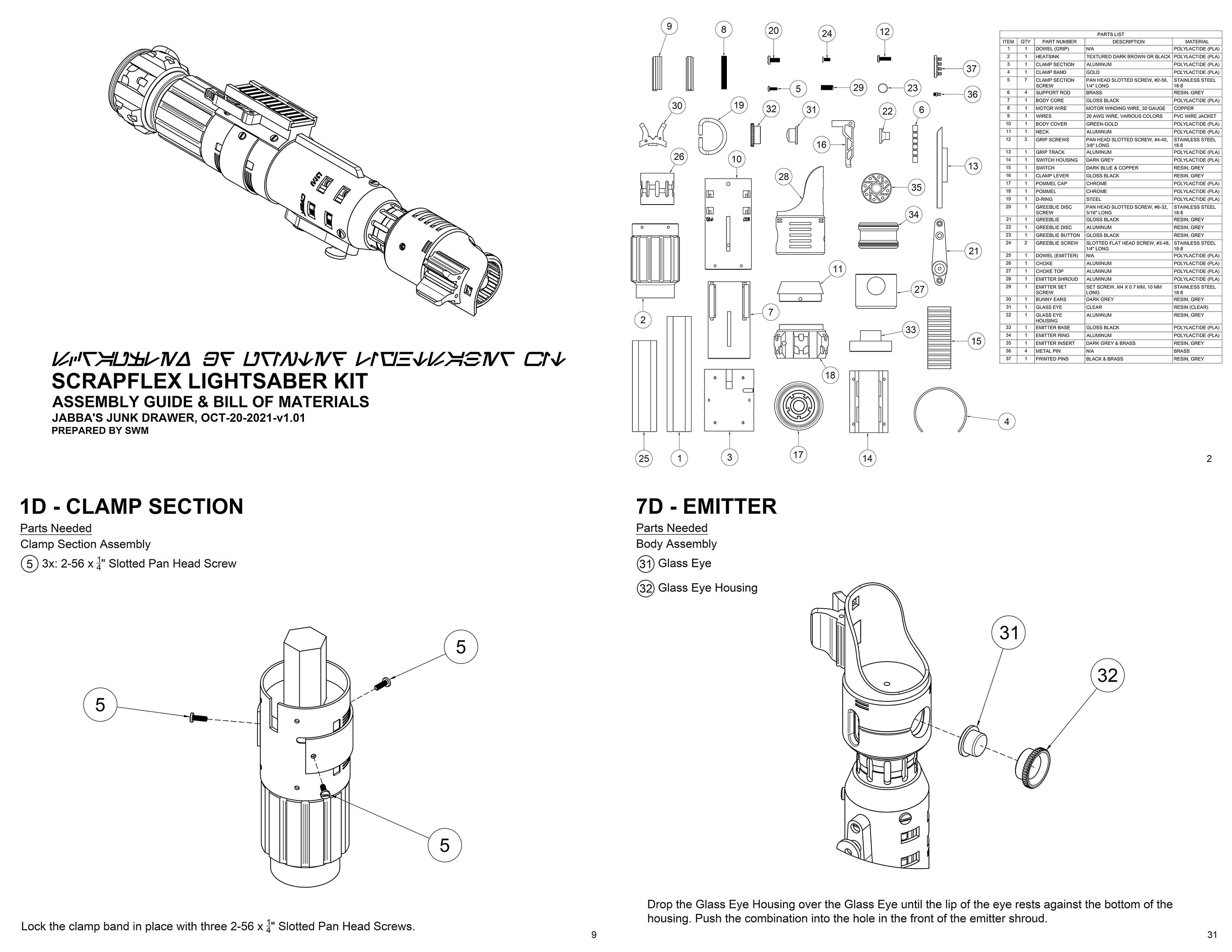 Scrapflex 3D Printed Lightsaber Kit - Etsy