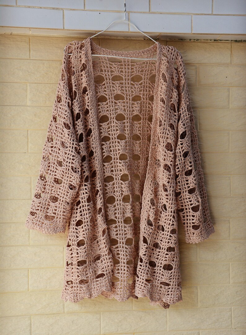 Boho Long Crochet Cardigan Sweater Long Sleeve Blouse Women - Etsy