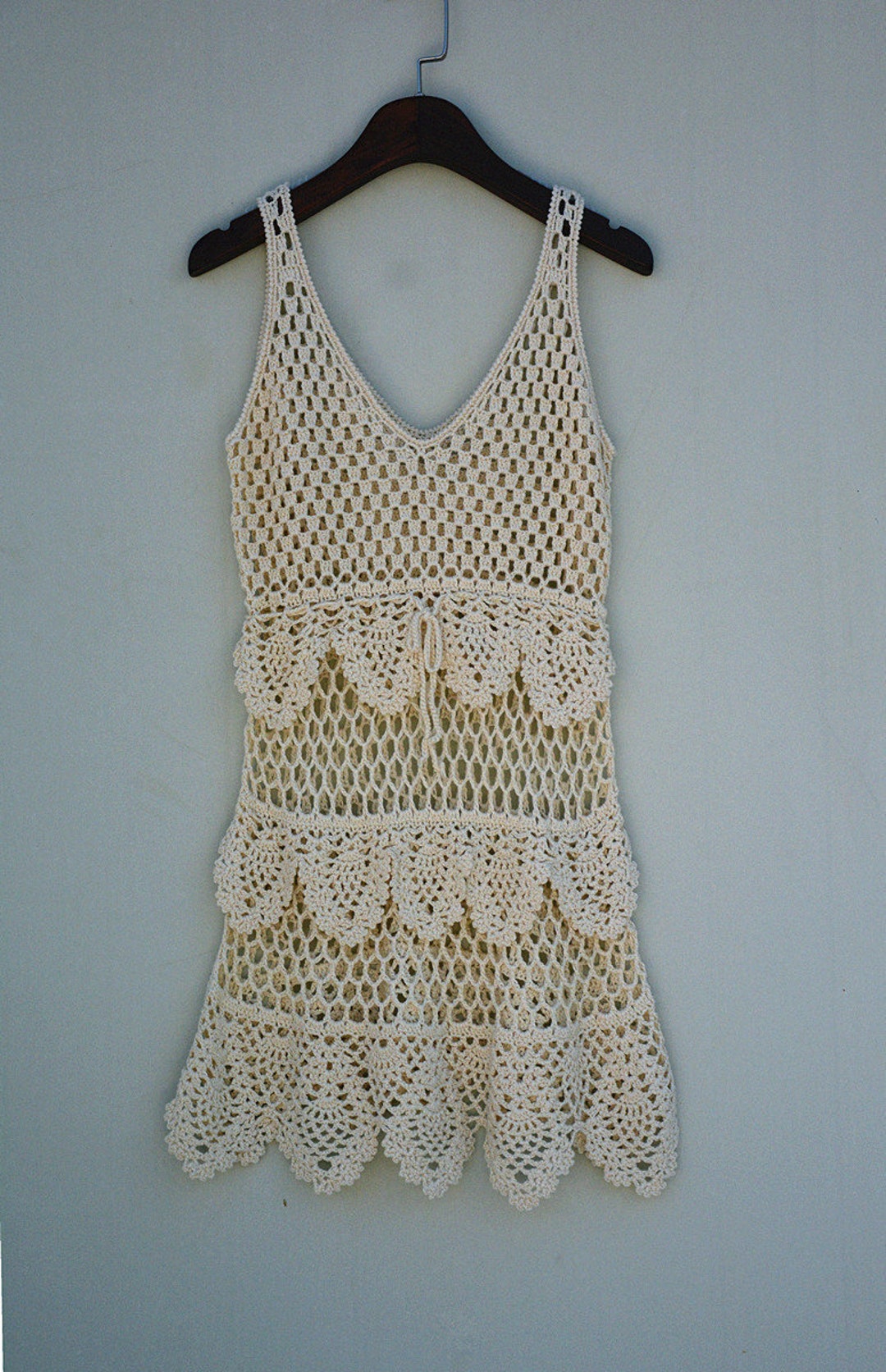 Crochet Short Dress Women Boho Summer Beach Cover up Dress - Etsy