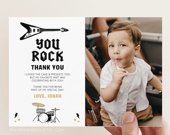 One Rocks Birthday Invitation Thank You Cards - Etsy