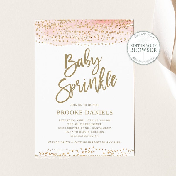 Baby Sprinkle Invitation Girl - Etsy