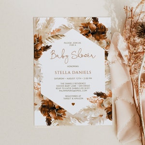 Rust Baby Shower Invitation, Fall Invites, Instant Download Template ...